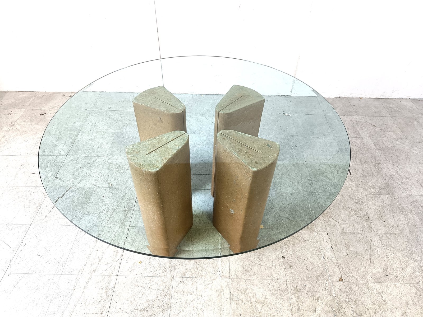 Fossil Stone Dining Table, 1970s for sale at Pamono
