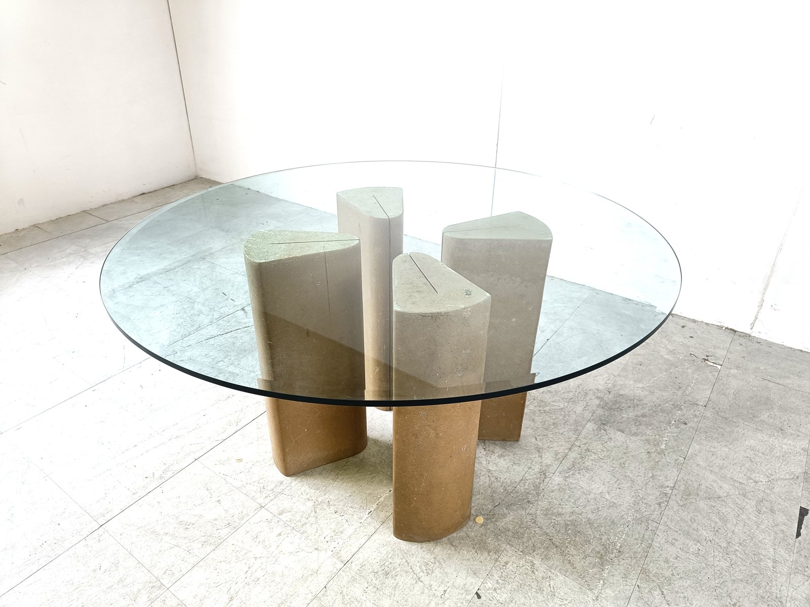 Fossil Stone Dining Table, 1970s for sale at Pamono