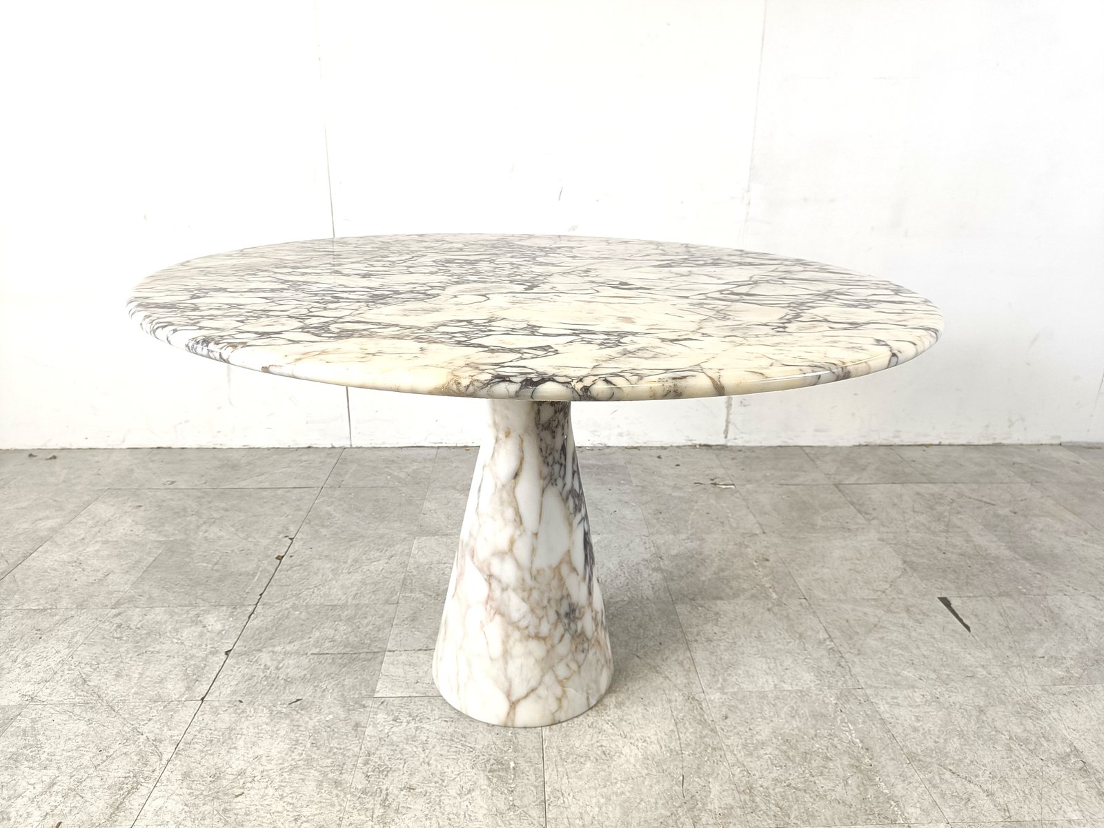Vintage Round Marble Dining Table, 1970s for sale at Pamono