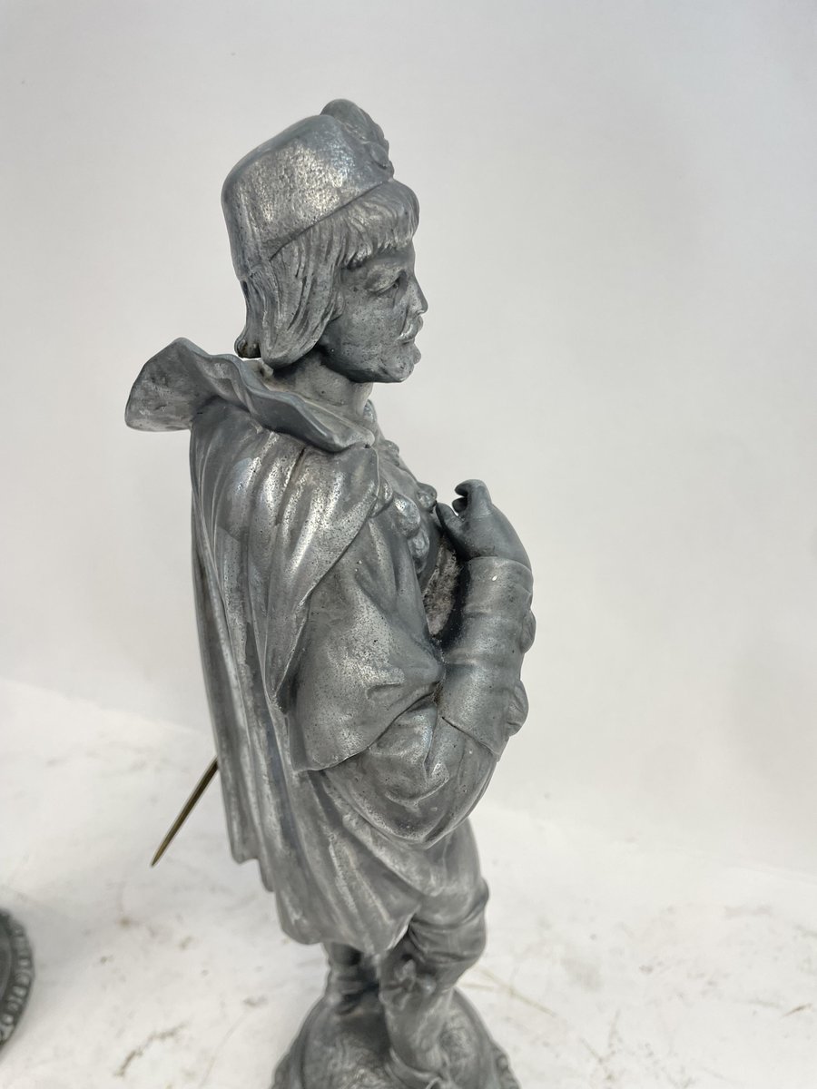 Renaissance Metal Statues, 1940s, Set of 2 for sale at Pamono