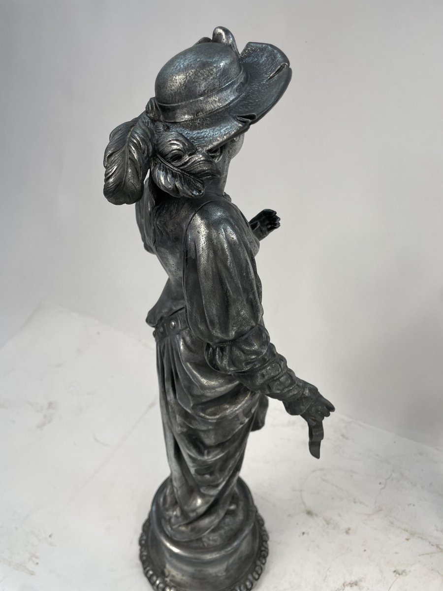 Renaissance Metal Statues, 1940s, Set of 2 for sale at Pamono
