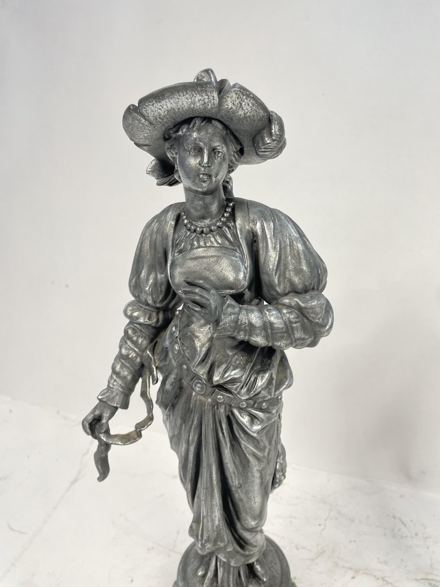 Renaissance Metal Statues, 1940s, Set of 2 for sale at Pamono