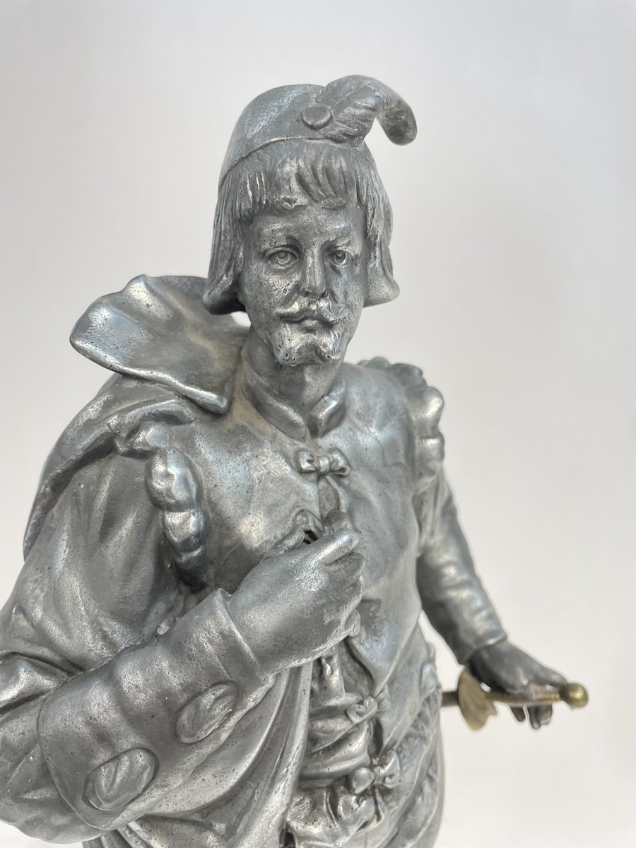 Renaissance Metal Statues, 1940s, Set of 2 for sale at Pamono