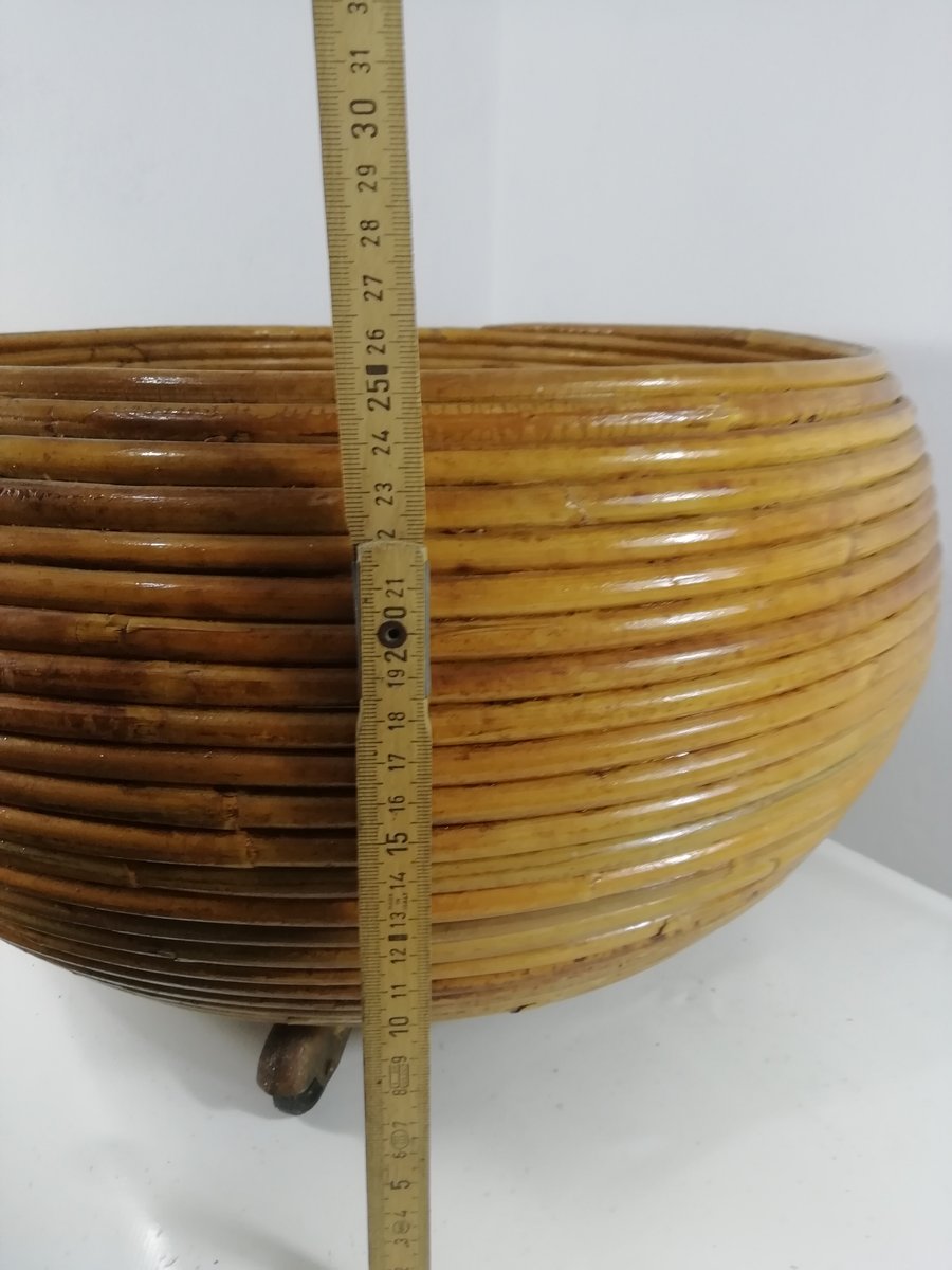 Vintage Wicker Planter, 1950s for sale at Pamono