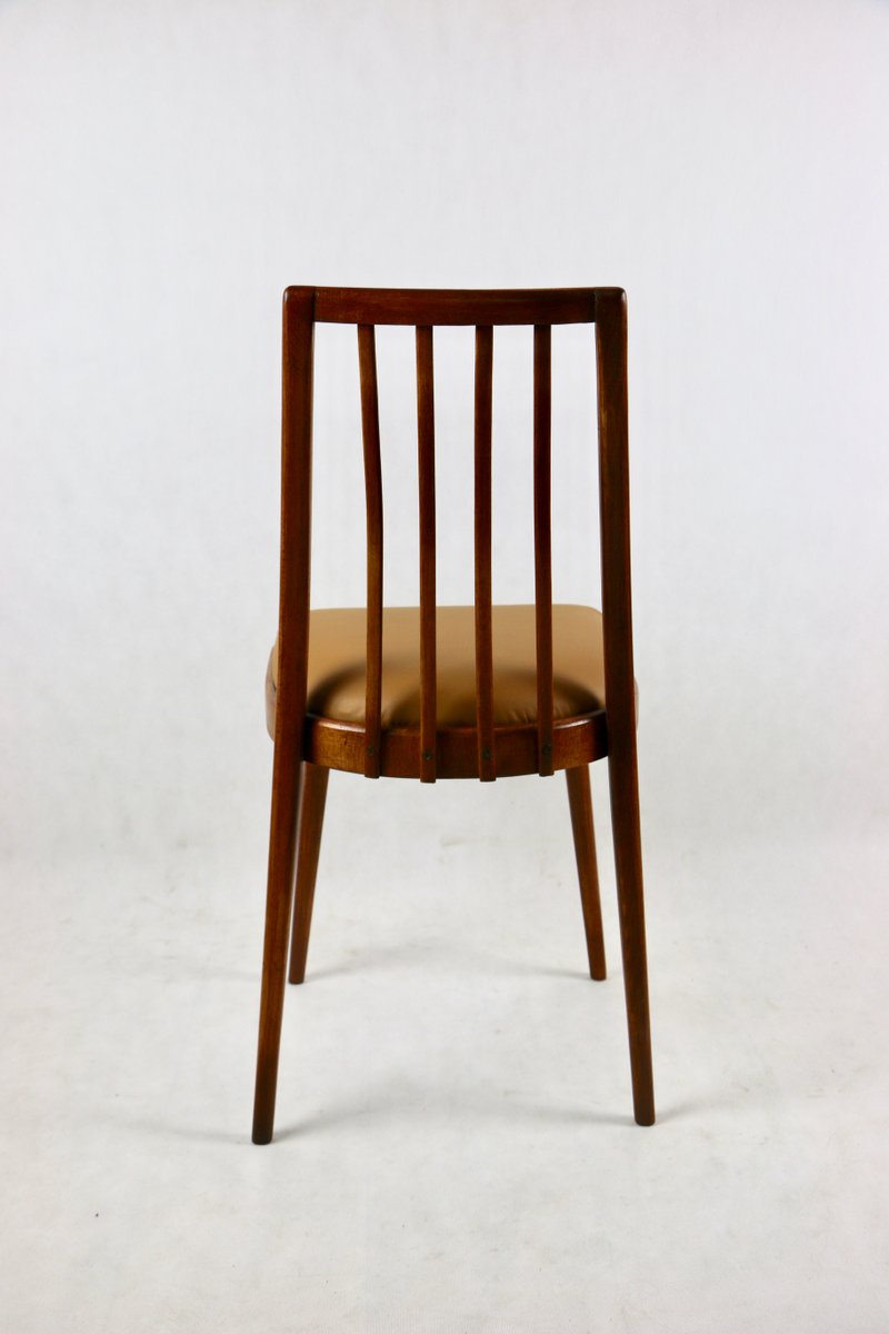Camel Brown Natural Leather Dining Chair, 1970s for sale at Pamono