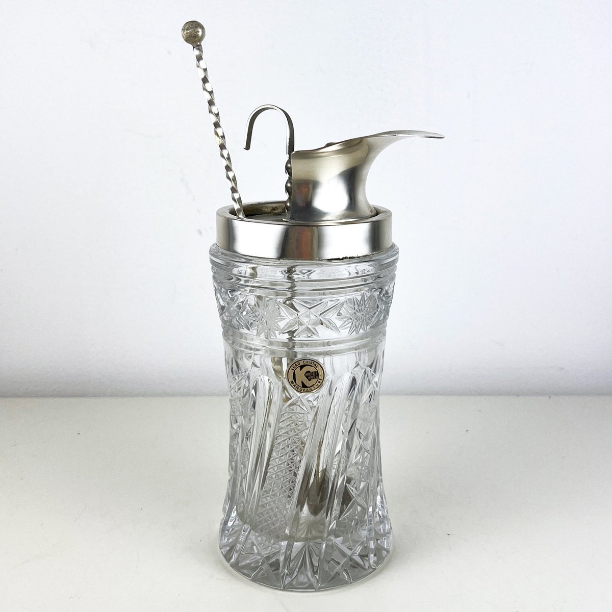 Mid-Century Italian Crystal Cocktail Mixer with Bar Tools, 1940s, Set ...