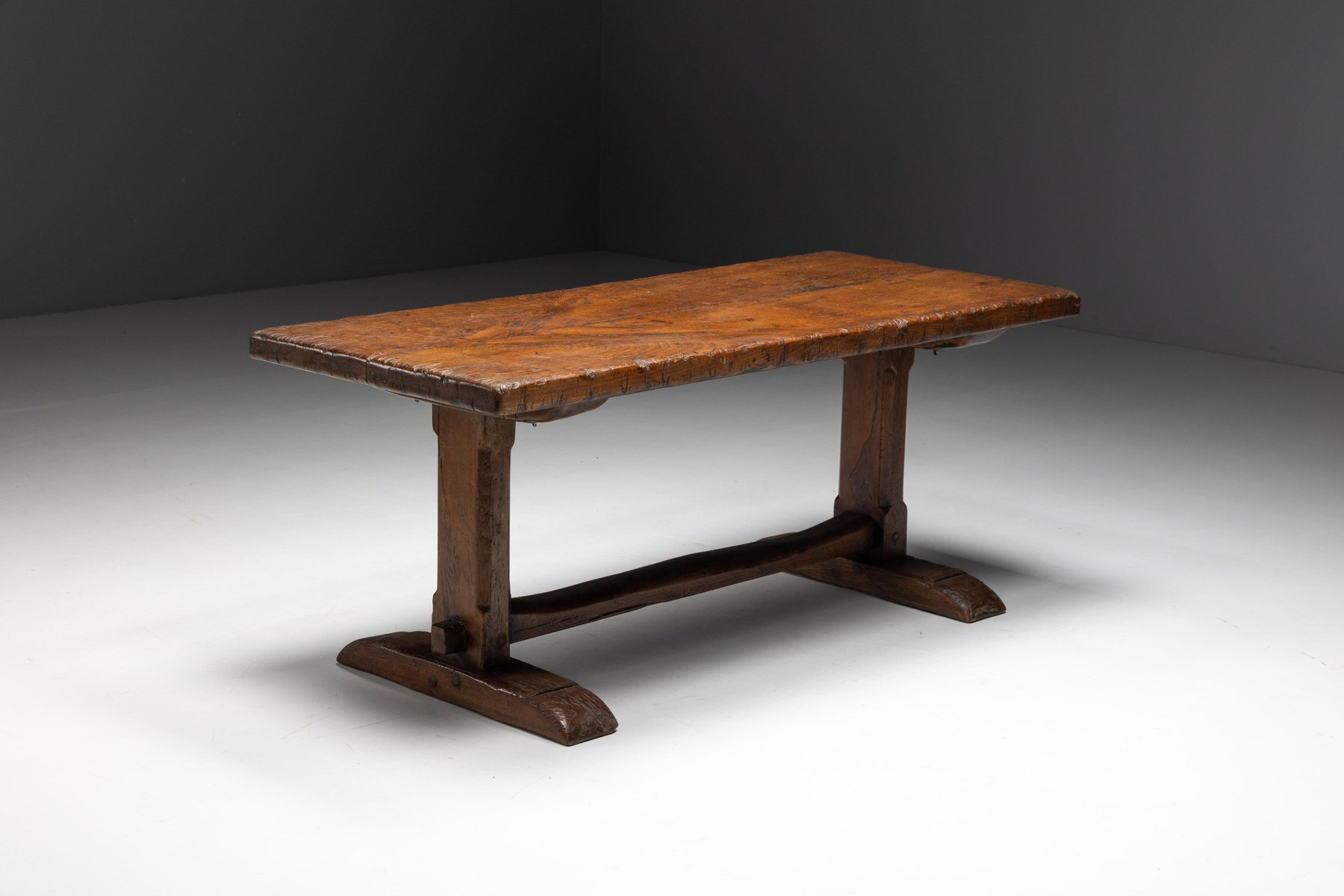 French Rustic Naive Dining Table for sale at Pamono