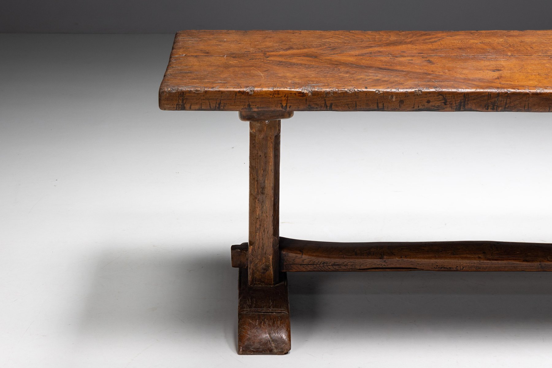 French Rustic Naive Dining Table for sale at Pamono