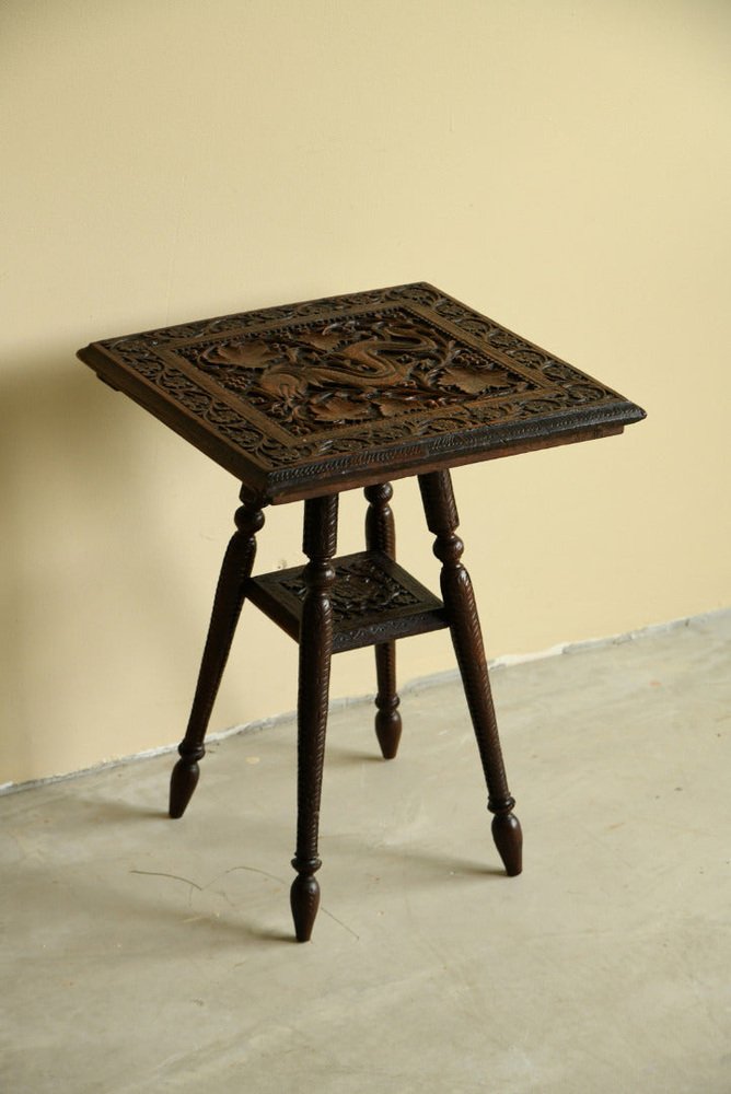 Small Eastern Carved Side Table for sale at Pamono