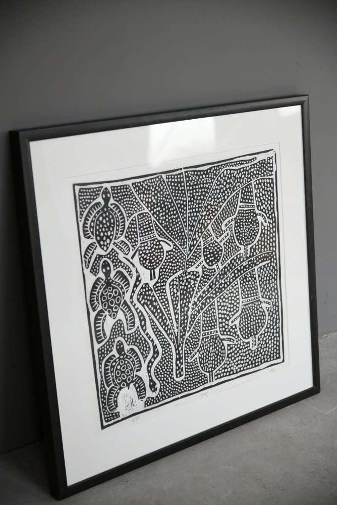 African Artist, Composition, Linocut Print, 1996 for sale at Pamono