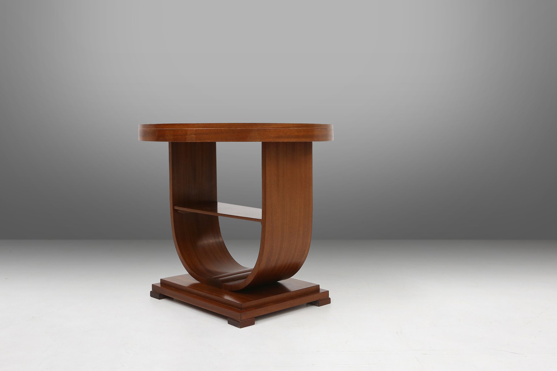 Art Deco Round Side Table with Arched Base, France, 1930s for sale at ...