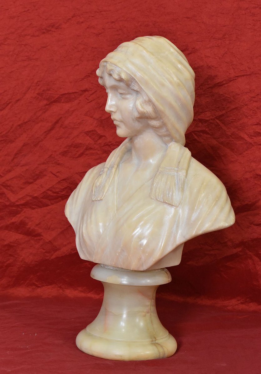 Woman Sculpture, 19th Century, Alabaster for sale at Pamono
