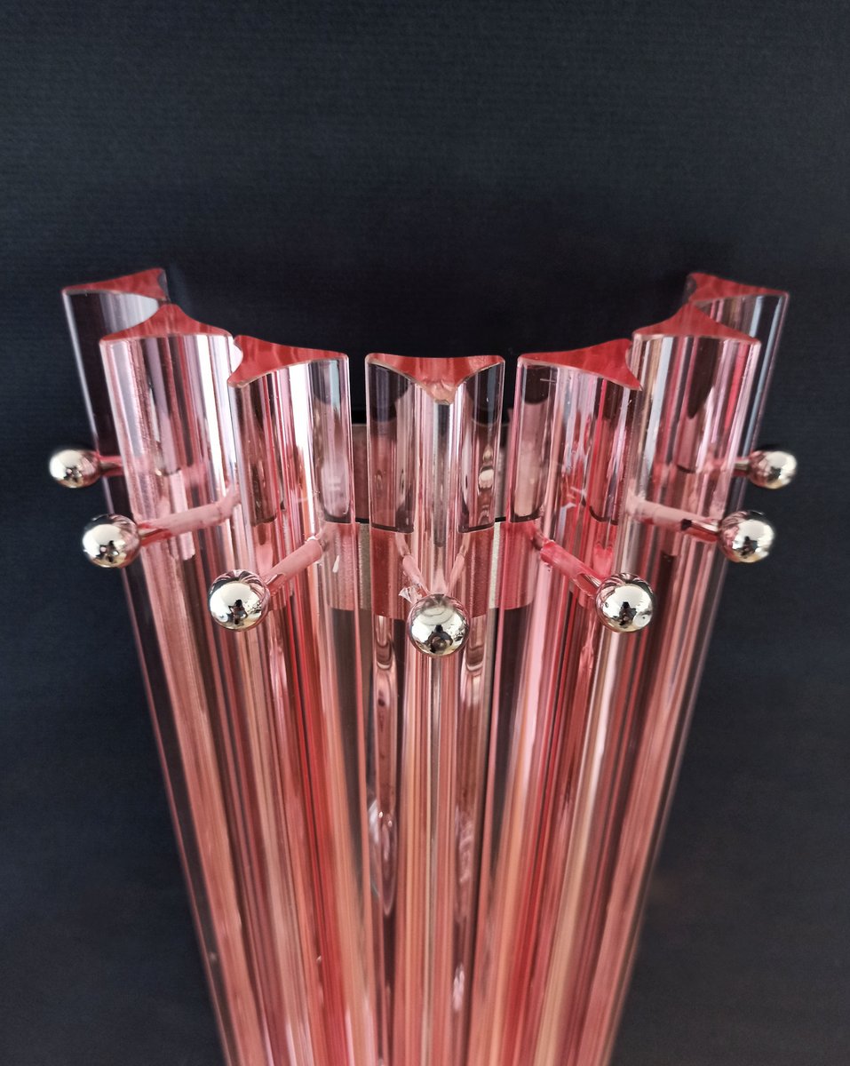 Vintage Murano Wall Sconce Pink Triedri Column Mariangela Model, 1990s ...