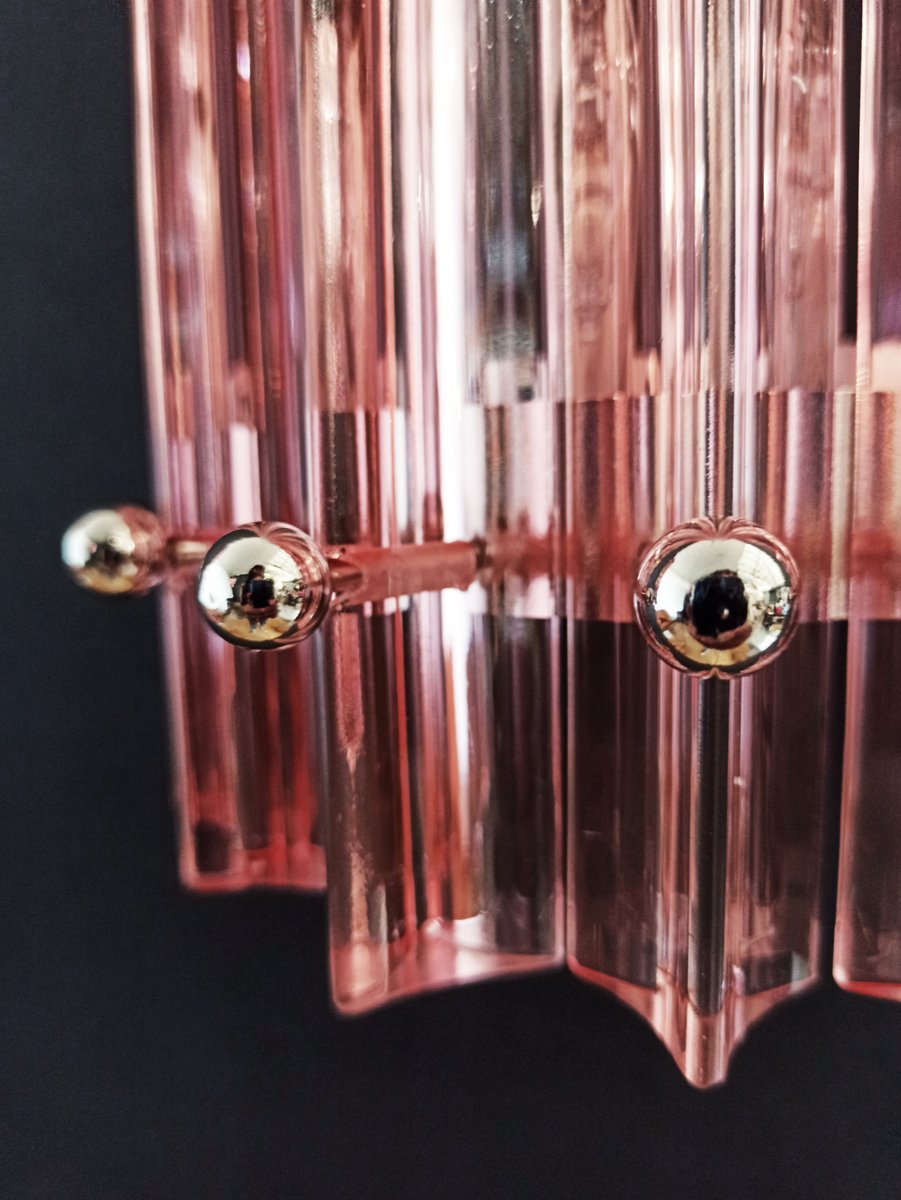 Vintage Murano Wall Sconce Pink Triedri Column Mariangela Model, 1990s ...