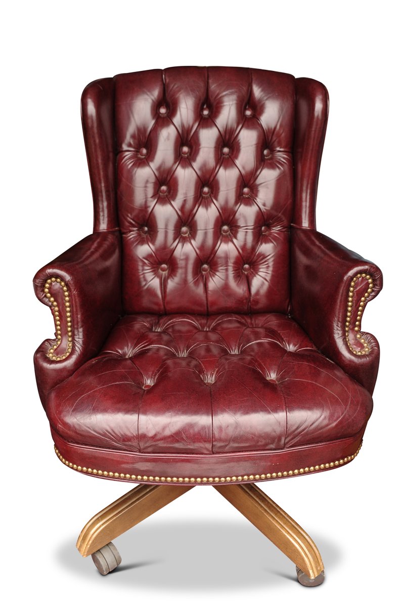 Vintage Button Back Revolving Desk Chair, 1970s for sale at Pamono