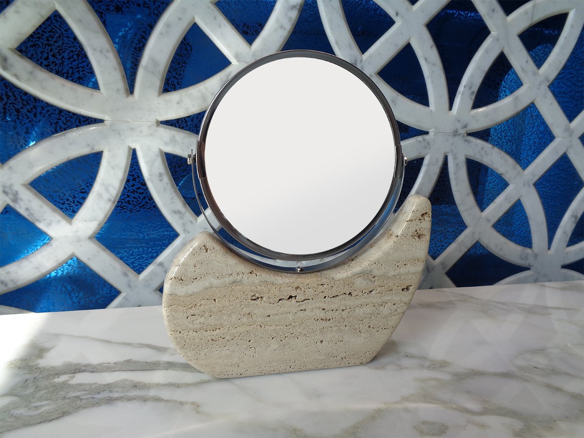 Travertine Table Mirror by Euromarmi Store for sale at Pamono