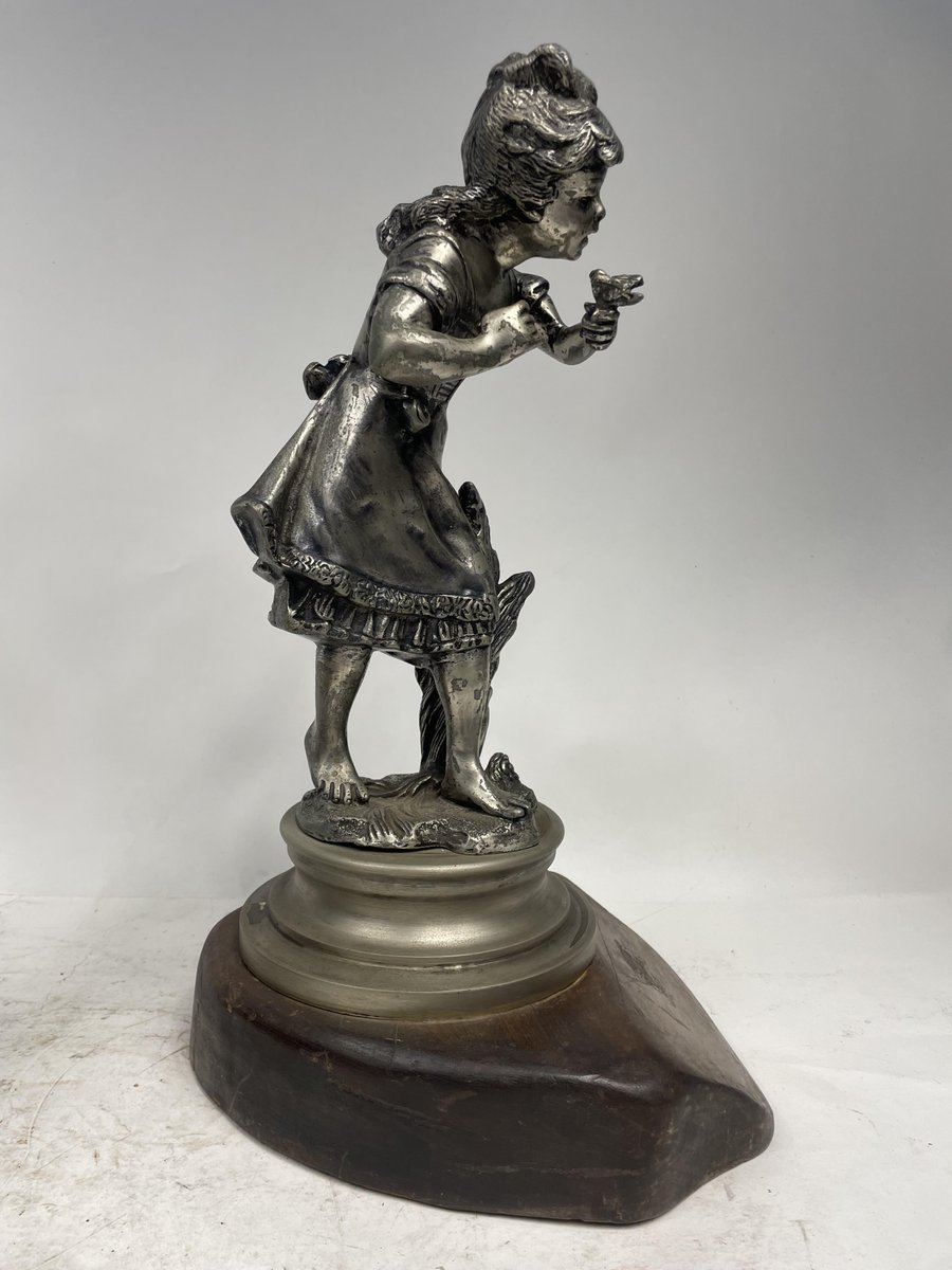 Statues of Children Playing, 1920s, Metal, Set of 2 for sale at Pamono
