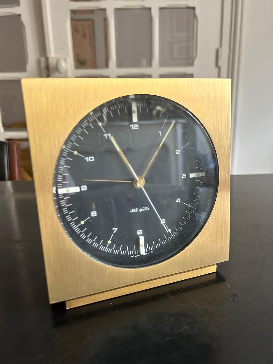 Brass Pendulum Clock, 1970s for sale at Pamono