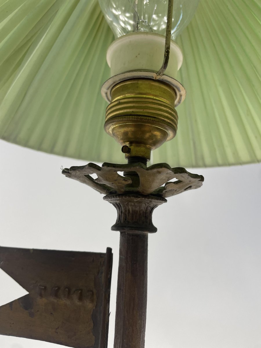 Antique Bronze Lamp with Racing Horse, Liberty, 1920s for sale at Pamono