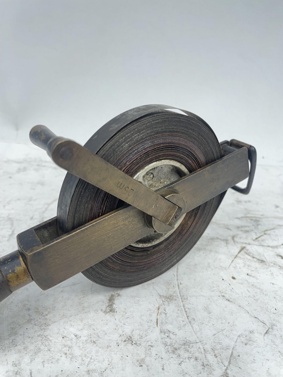 Antique Tape Measure in Metal and Brass, 1930s for sale at Pamono