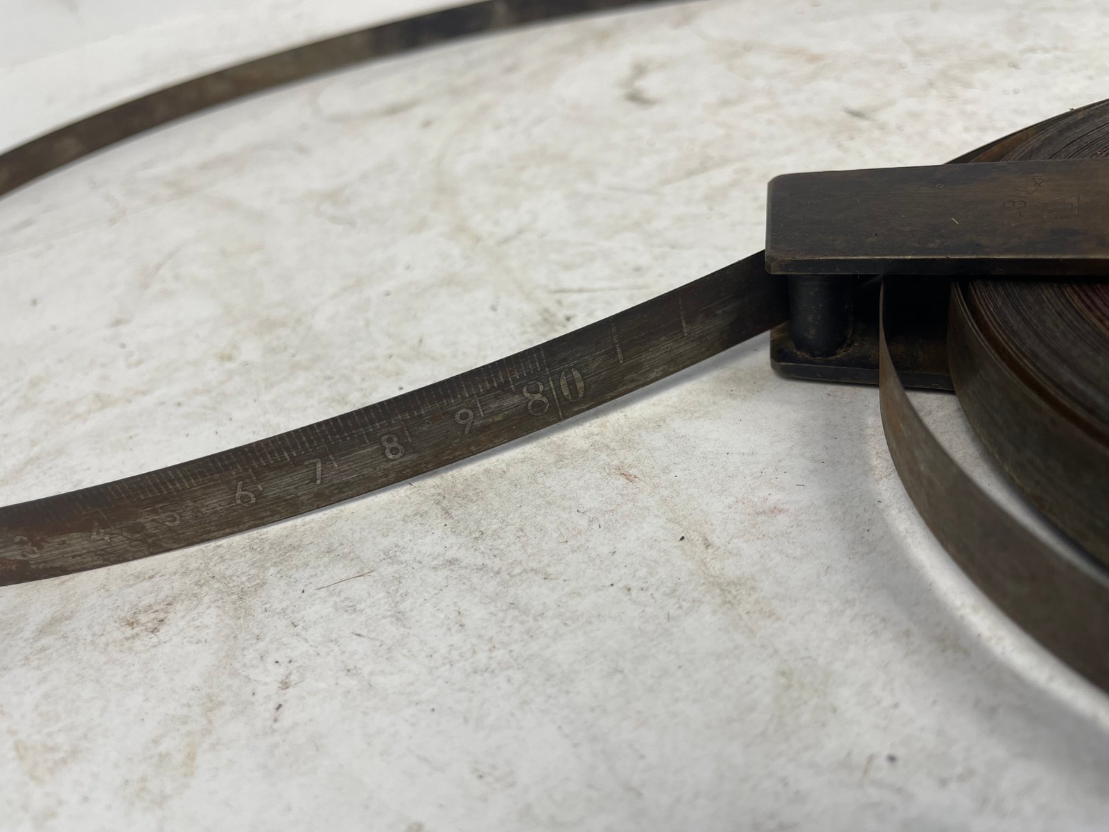 Antique Tape Measure in Metal and Brass, 1930s for sale at Pamono