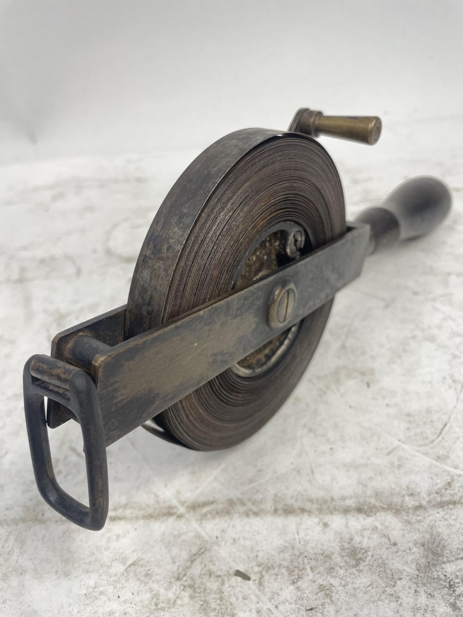 Antique Tape Measure in Metal and Brass, 1930s for sale at Pamono