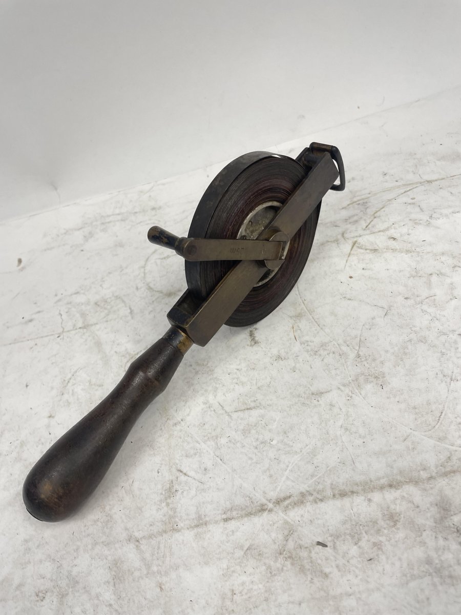 Antique Tape Measure in Metal and Brass, 1930s for sale at Pamono