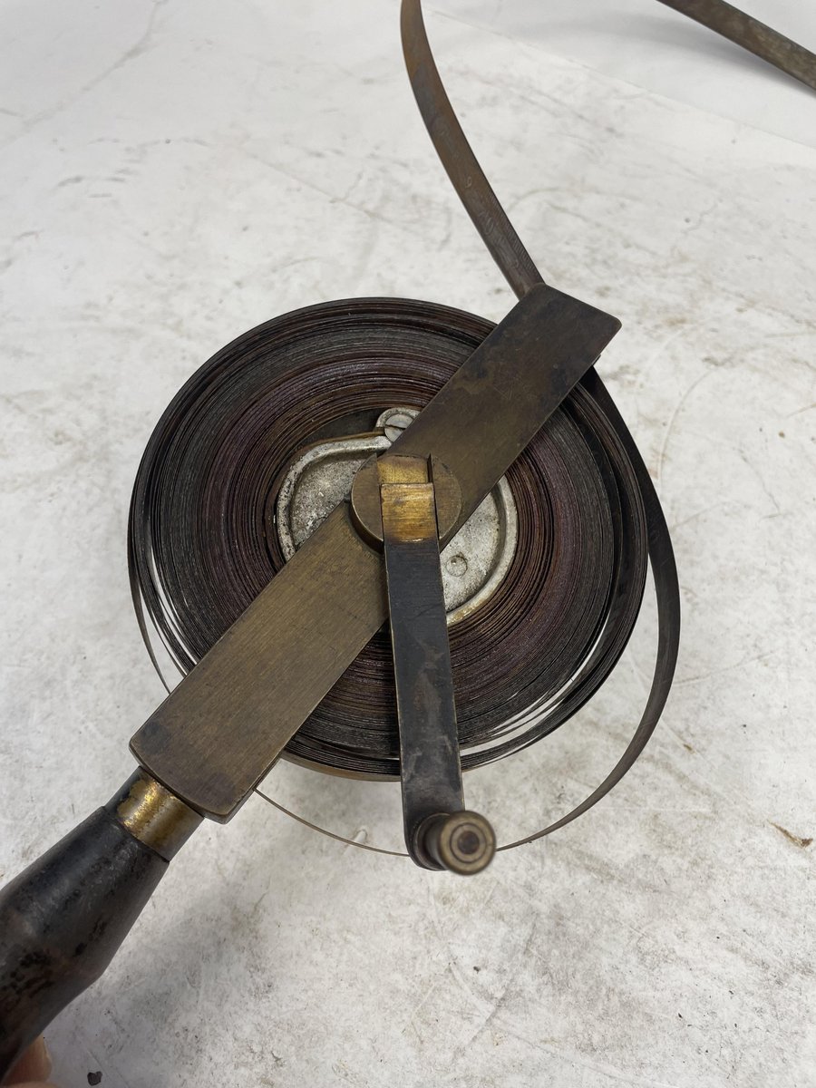 Antique Tape Measure in Metal and Brass, 1930s for sale at Pamono