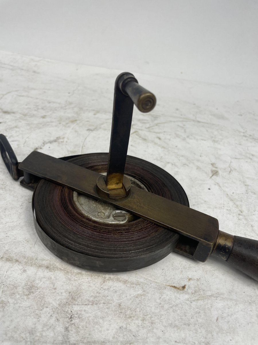 Antique Tape Measure in Metal and Brass, 1930s for sale at Pamono