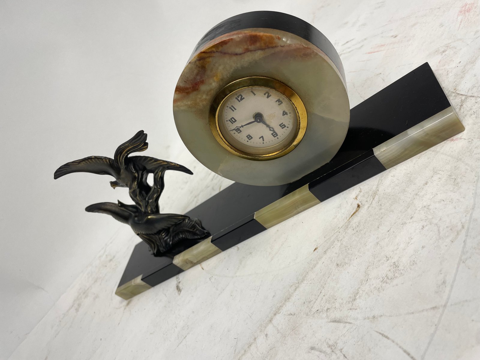 Liberty Clock in Marble, 1920s for sale at Pamono