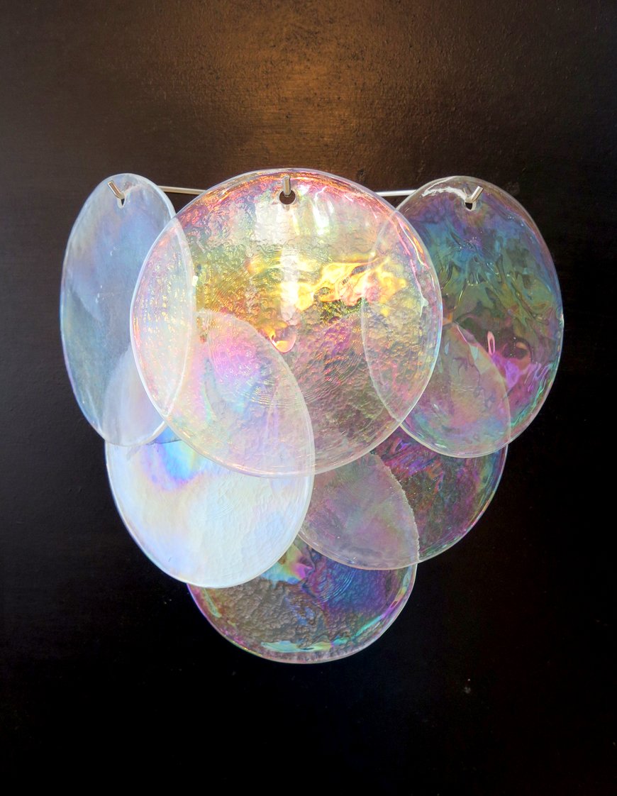 Iridescent Murano Glasses Scones from Vistosi, 1990s, Set of 2 for sale ...
