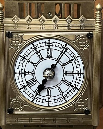 Big Ben Brass Skeleton Clock with Case and Key for sale at Pamono