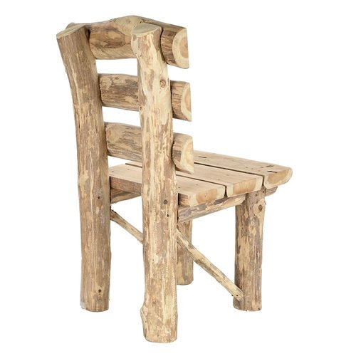 Rustic Wooden Log Chair for sale at Pamono