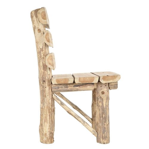Rustic Wooden Log Chair for sale at Pamono