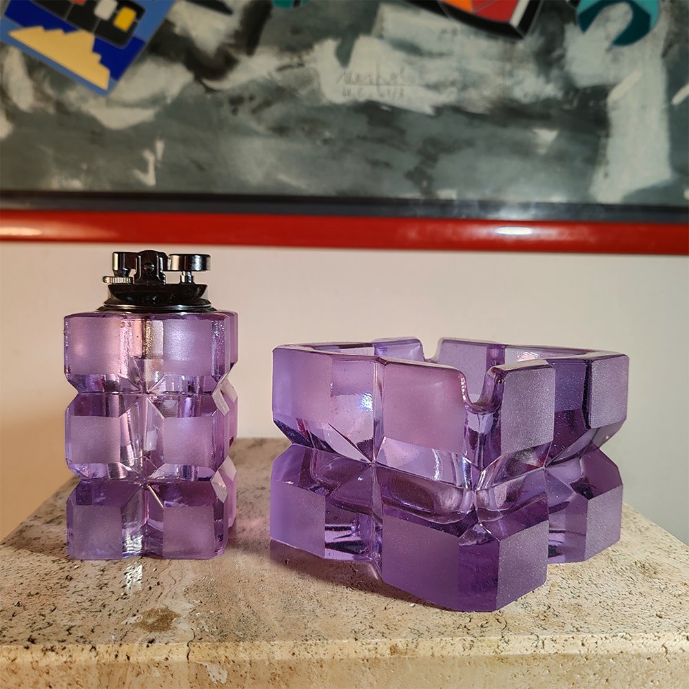 Purple Crystal Smoking Set in Murano Glass attributed to Antonio ...