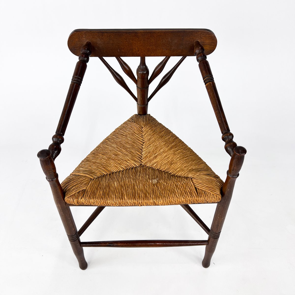 Dutch Oak and Rush Chair, 1930s for sale at Pamono