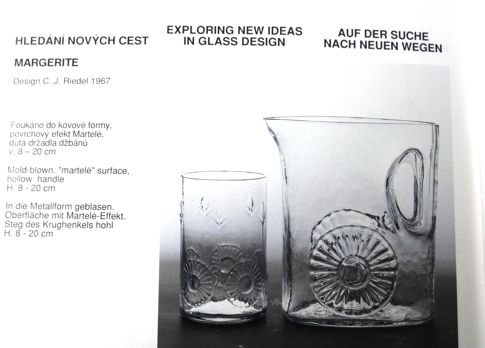 Glass Model Margerite Jug by C. J. Riedel for Riedel, 1960s for sale at ...