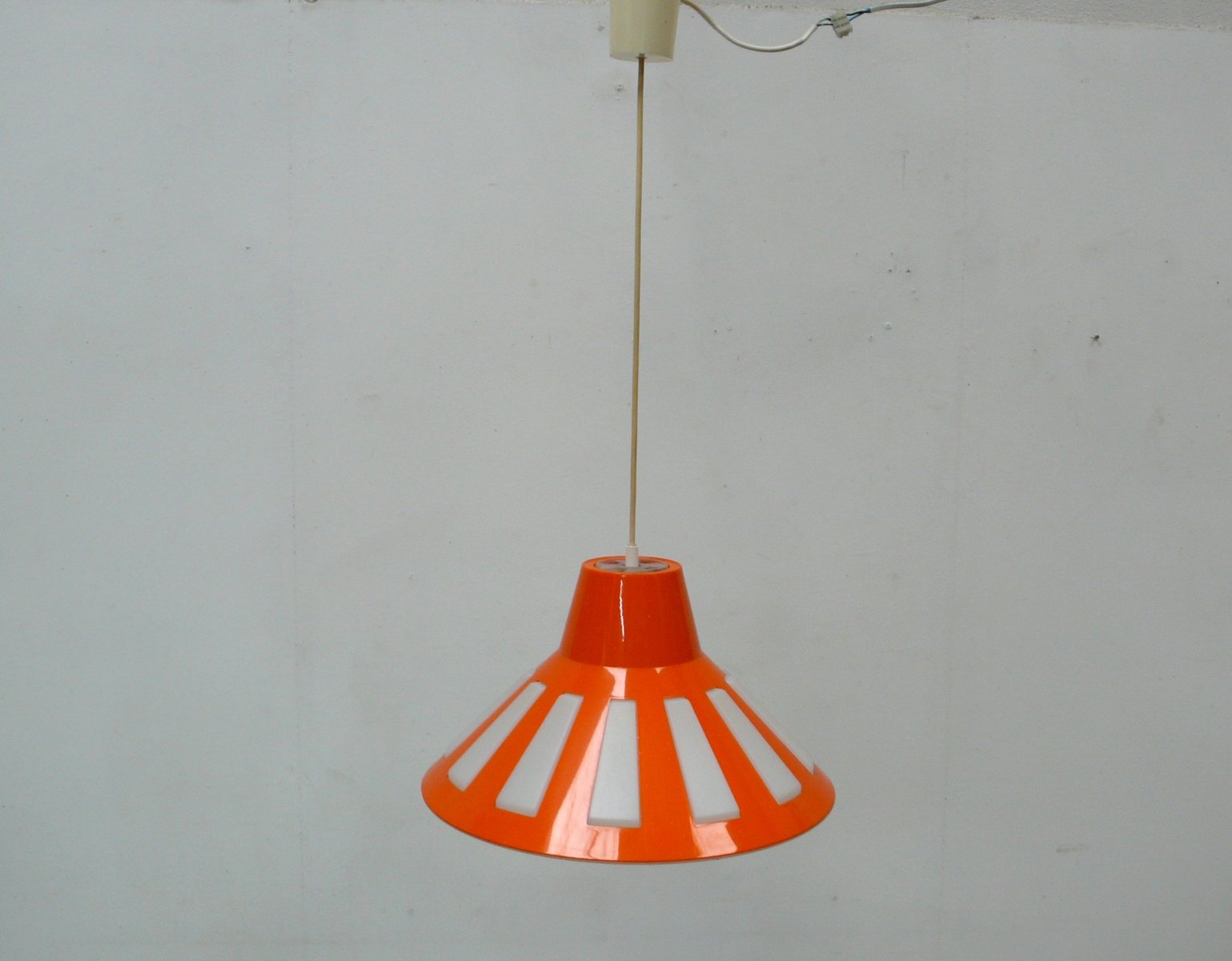 Mid-Century Modern Space Age UFO Pendant Lamp in Orange & White, 1970s ...