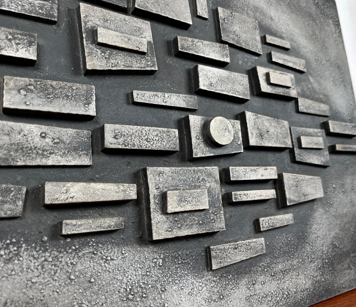 Mid-Century Brutalist Cast Aluminum Wall Relief from Stadler Design ...