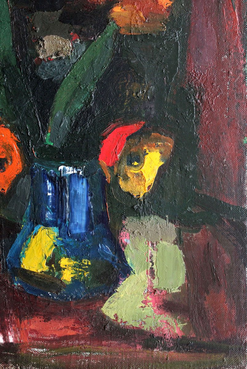 Aleksandr Rodin, Flowers, Oil Painting, 1970s for sale at Pamono