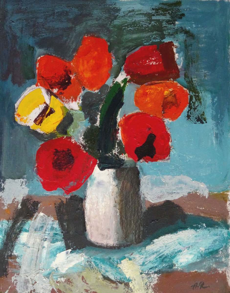 Aleksandr Rodin, Tulips, Double-Sided Oil on Canvas, 1975 for sale at ...