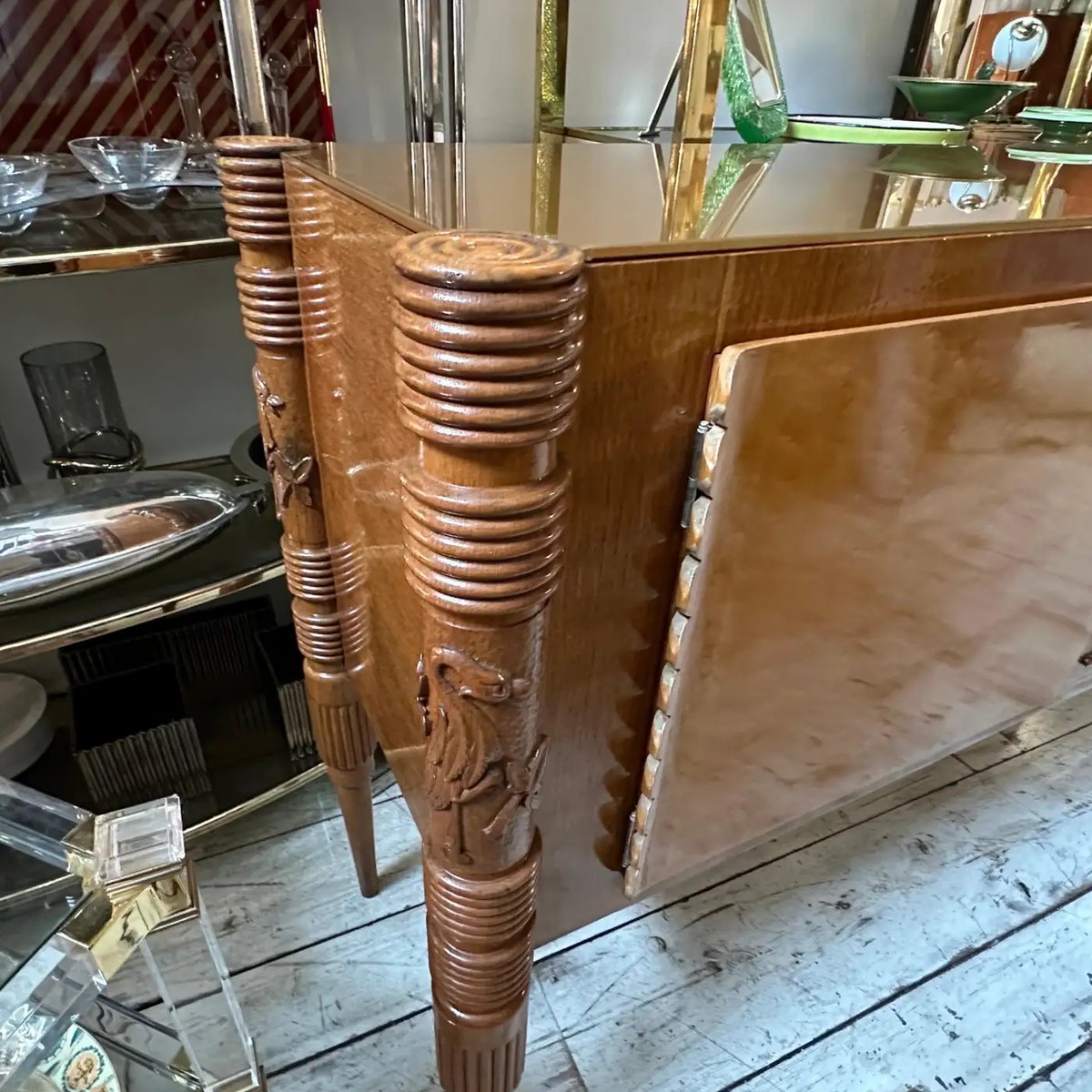 Mid-Century Italian Modern Maple and Oak Wood Sideboard by Pier Luigi ...