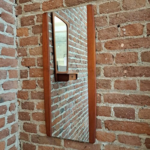 Mirror with Edges in Teak, 1960s for sale at Pamono