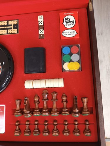 Vintage Leather Games Table, 1980 for sale at Pamono