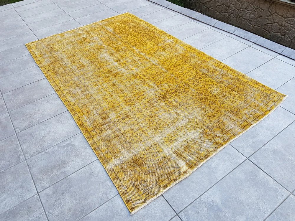 Vintage Yellow Rug, 1960s for sale at Pamono