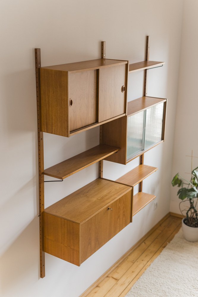 Mid-Century Modern Teak Wall Unit attributed to Kurt Østervig, 1960 for ...