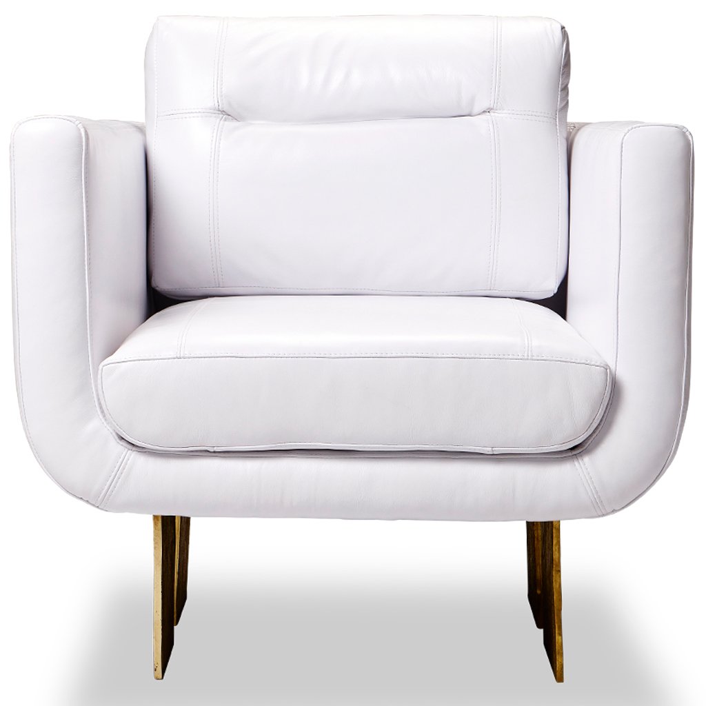 Modern Primal Statement Lounge Chair in White Leather by Egg Designs ...