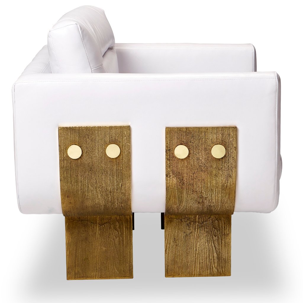 Modern Primal Statement Lounge Chair in White Leather by Egg Designs ...