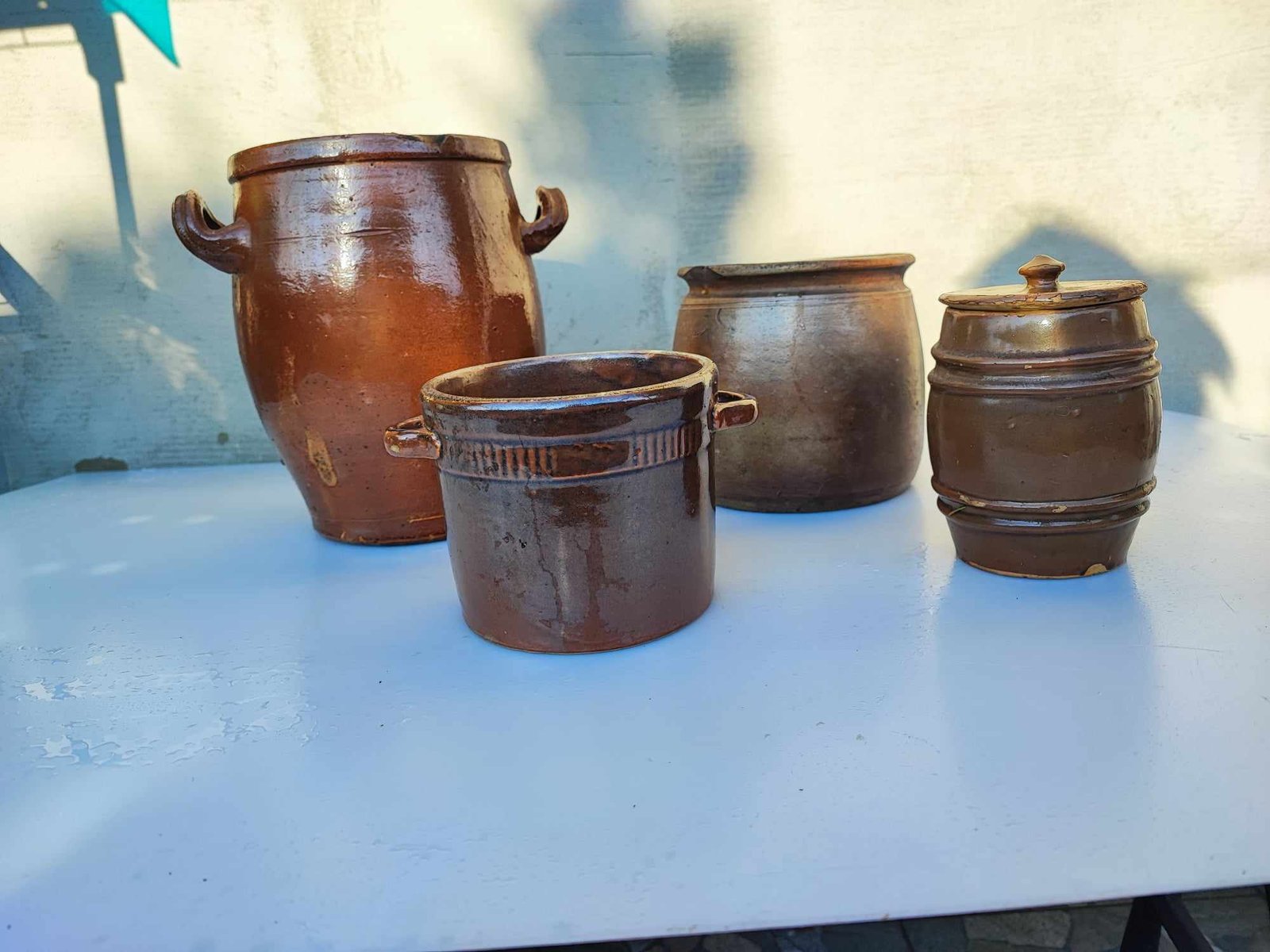 Art Deco Clay Pots from Bolesławiec, 1920s, Set of 4 for sale at Pamono