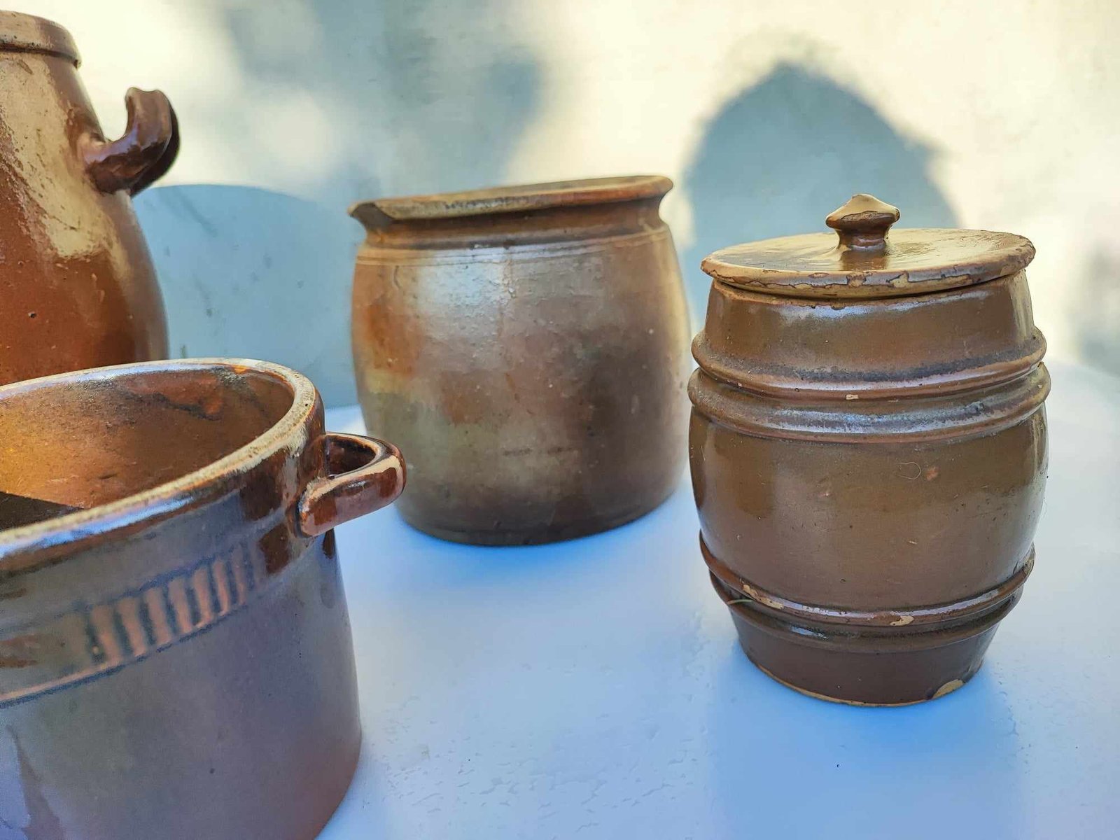 Art Deco Clay Pots from Bolesławiec, 1920s, Set of 4 for sale at Pamono